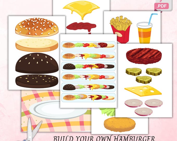 Build Your Own Hamburger Preschool Printable, Make a Hamburger ...
