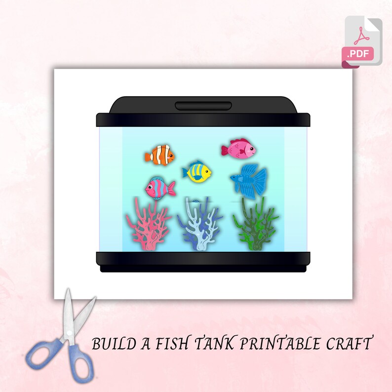 Build A Fish Tank Printable Craft, Preschool Printable, Preschool ...