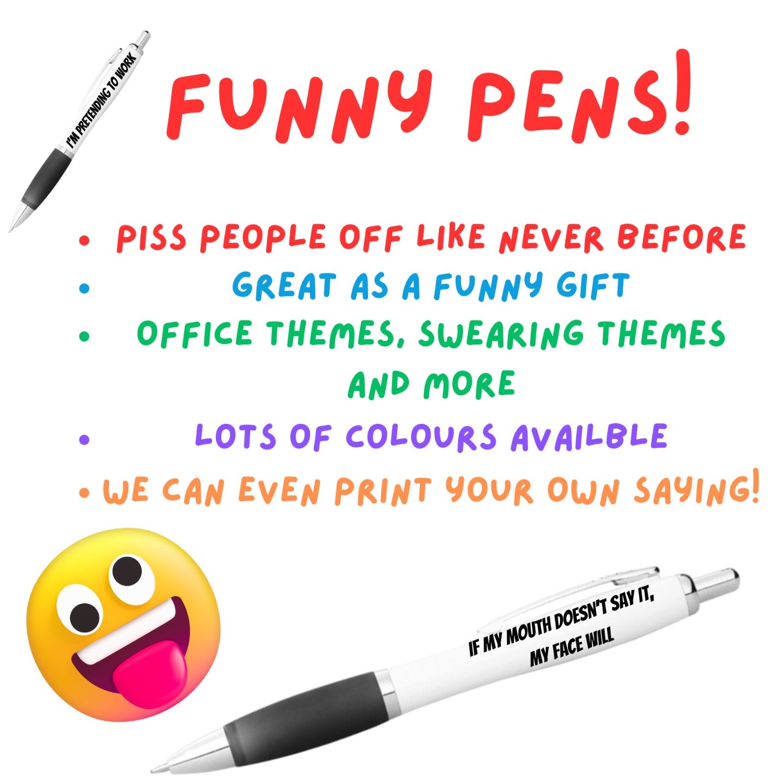 Funny Cheeky Office Pens – Sassy & Rude Writing Tools for Fun at Work ...