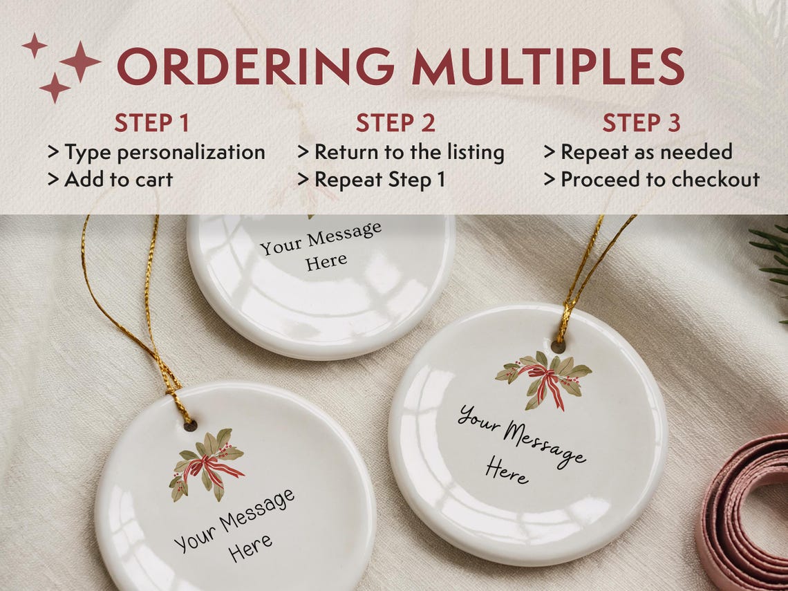 Personalized Message Ornament, Custom Write Your Own Text Ornament ...