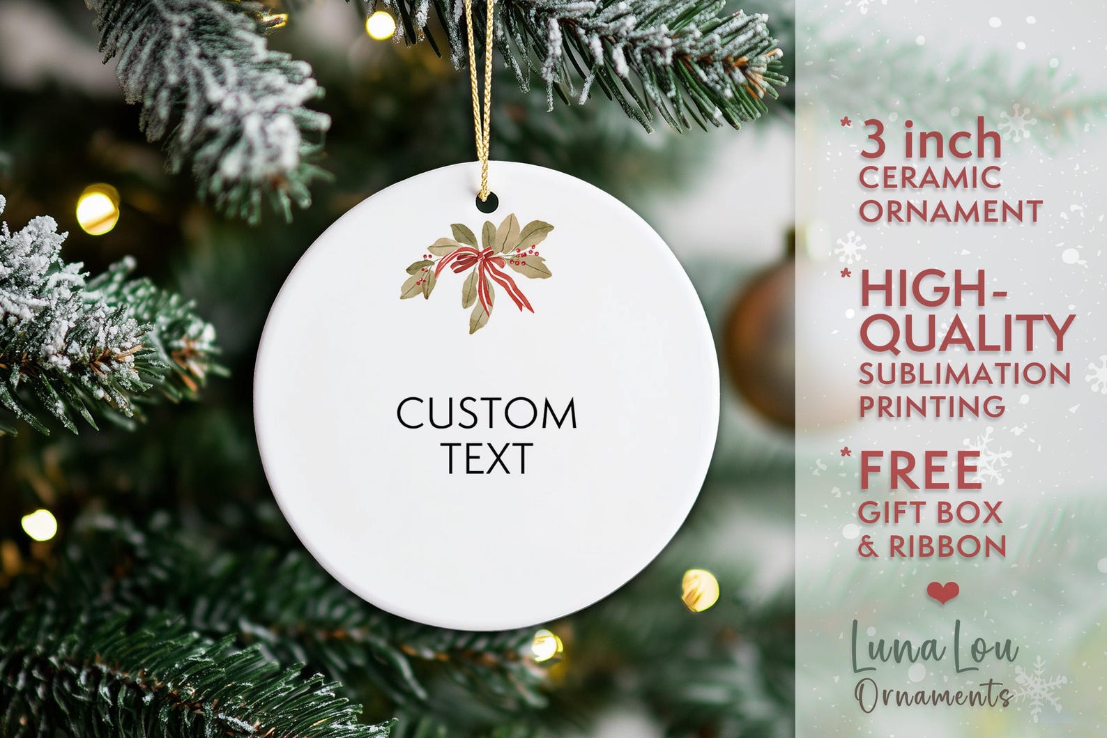 Personalized Message Ornament, Custom Write Your Own Text Ornament ...