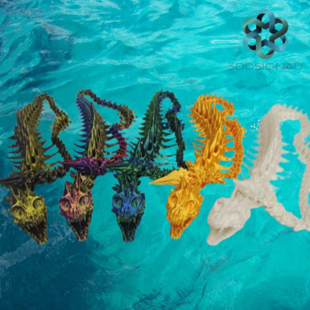 3d Printed Articulated Skeleton Dragon - Etsy