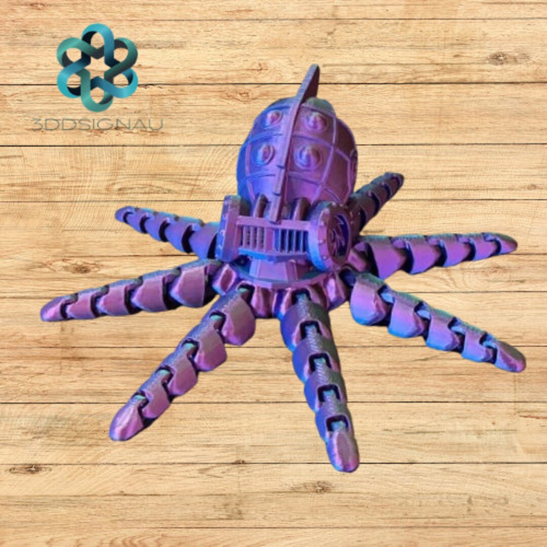 Steam Punk Octopus 3d Printed Articulated Robot Octopus - Etsy