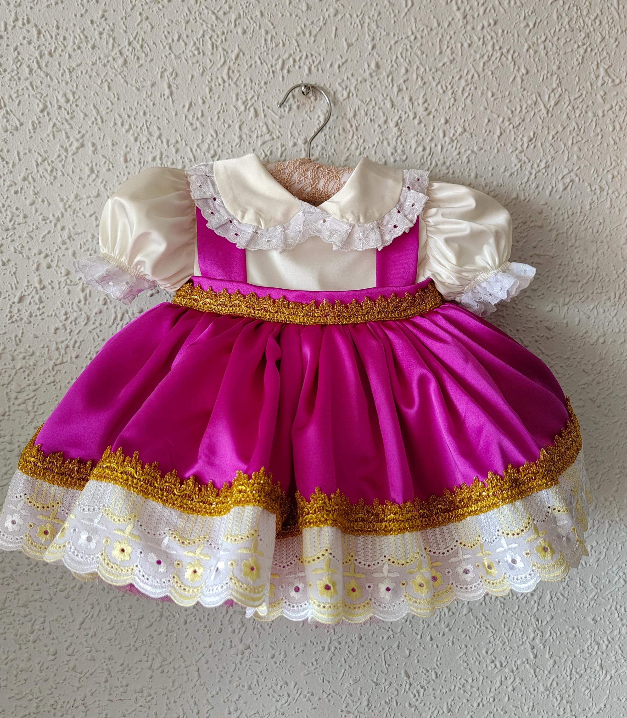 Masha and the Bear Inspired Costume, Handmade Pink Dress, Headscarf ...