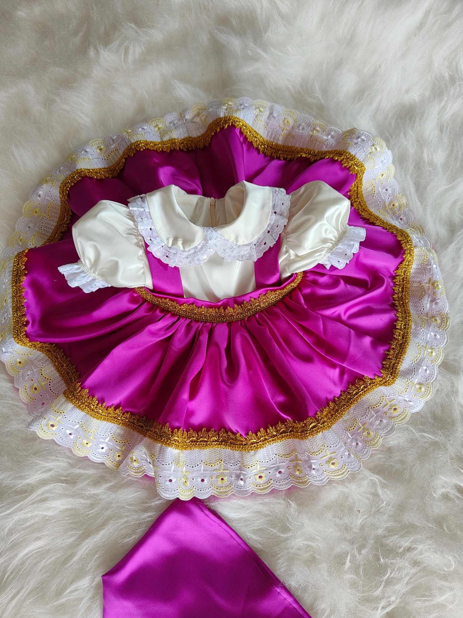 Masha and the Bear Inspired Costume, Handmade Pink Dress, Headscarf ...