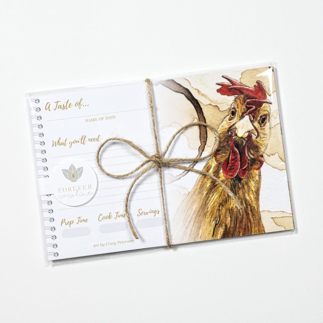 Recipe Cards With Chicken Artwork | Farmhouse Design | 10, 20 or 50 ...