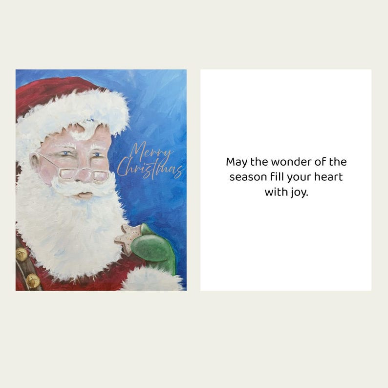 Classic Santa Christmas Greeting Card | Single Card or Boxed Set of 4 ...