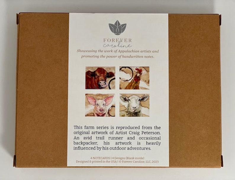 Farm Animals All-occasion Blank Boxed Notecard Set | Chicken, Cow, Pig ...