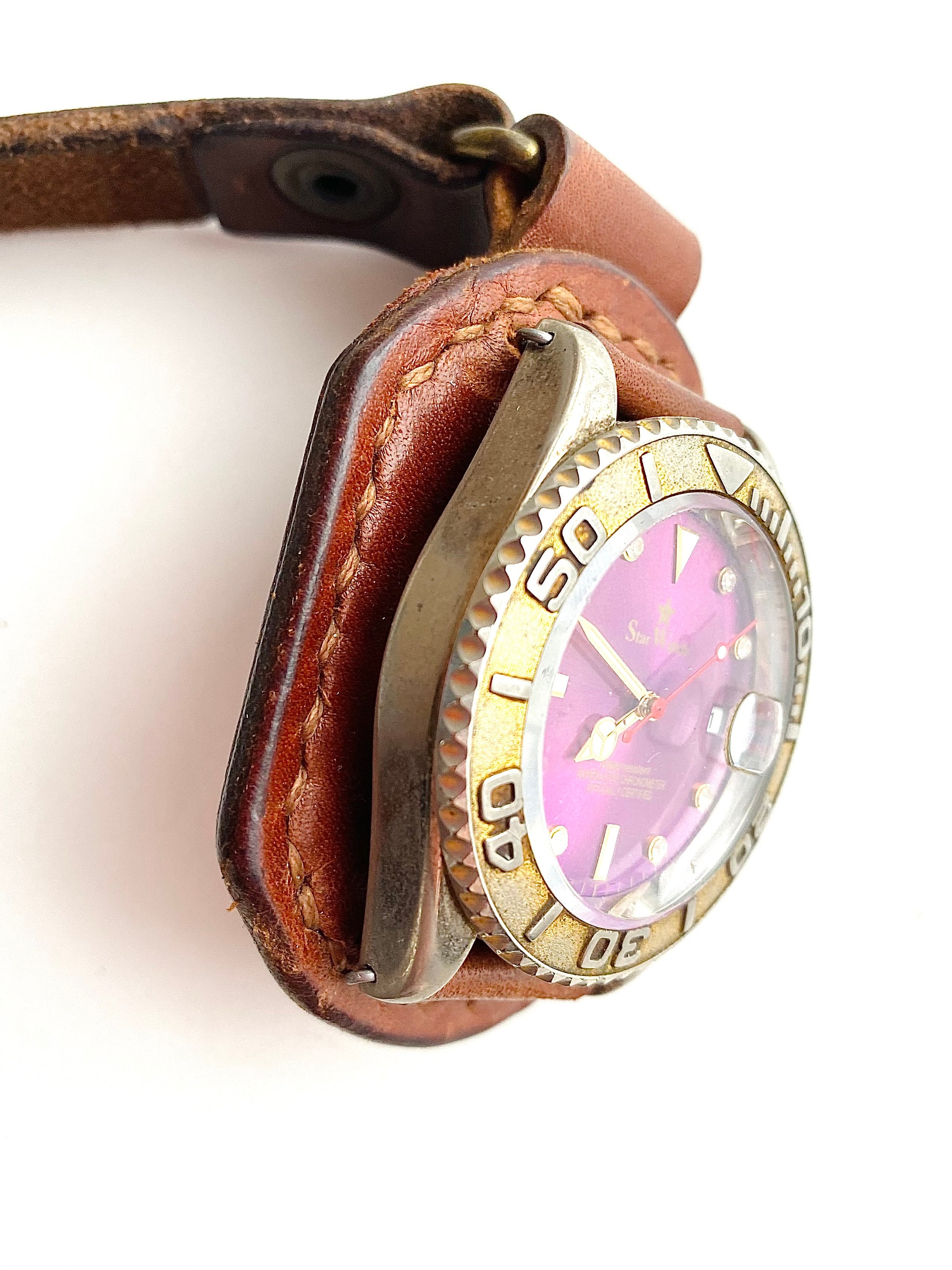 COSTOM MADE Leather Watch Saddle, Pocket Watch Holder, Watch Leather ...