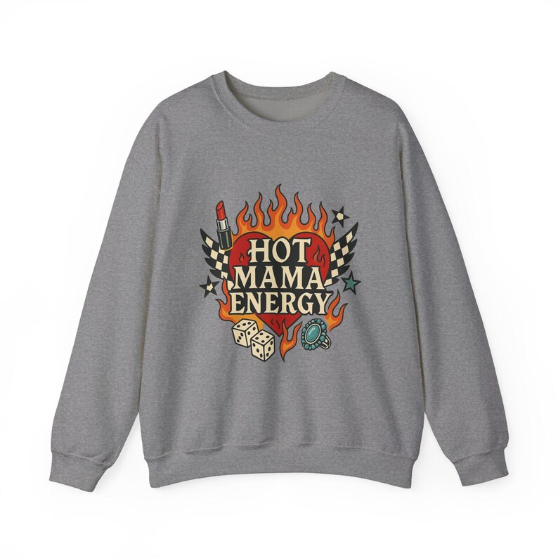 Edgy Hot Mama Energy Flaming Heart Dice PNG Graphic INSTANT Digital ...