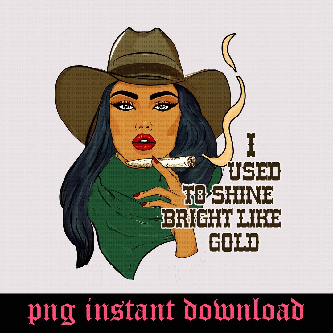 Western Baddie Cowgirl Smoking Sublimation or Dtf Png Graphic Instant ...