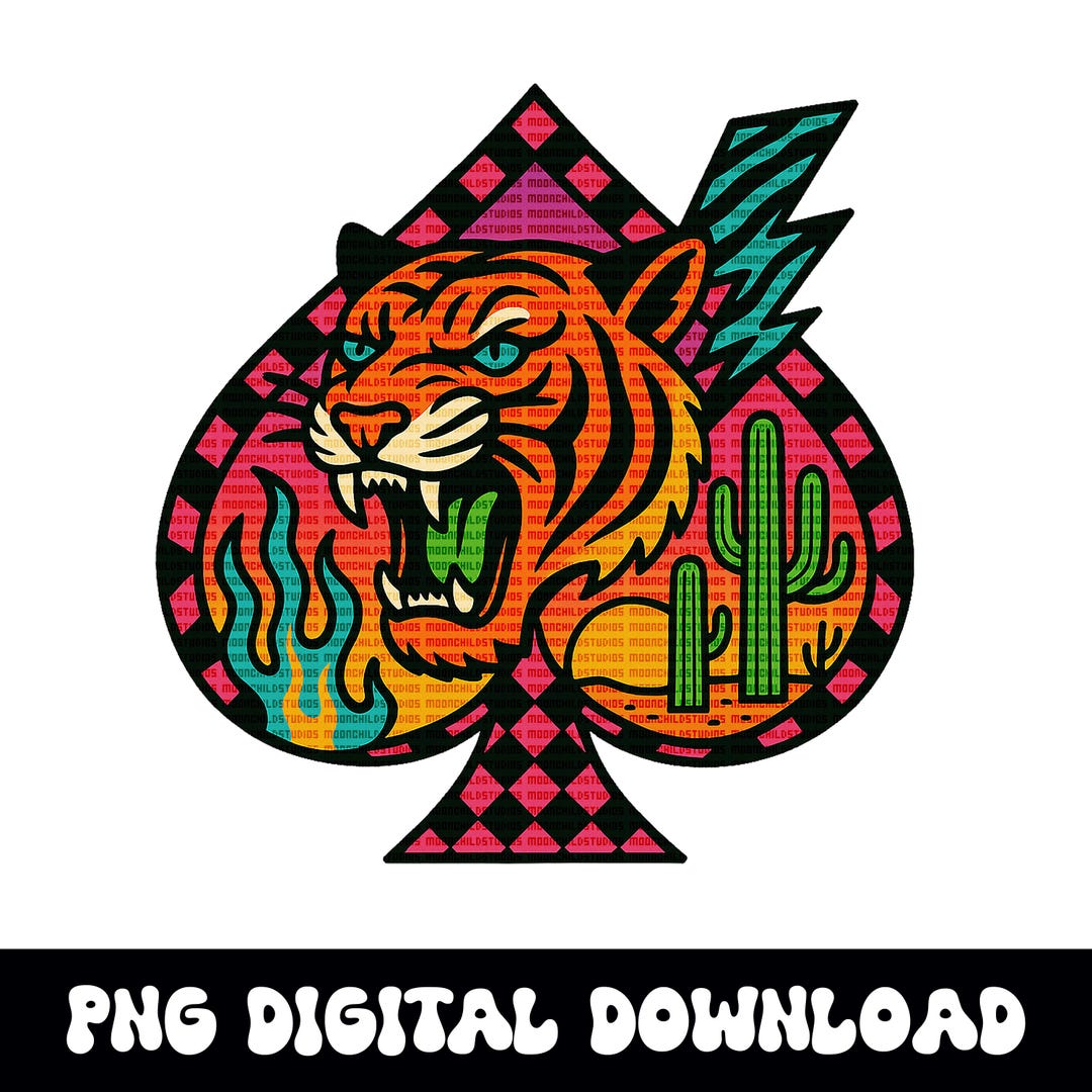 Checkered Tiger Spade PNG, Yallternative Graphic (digital Download) - Etsy