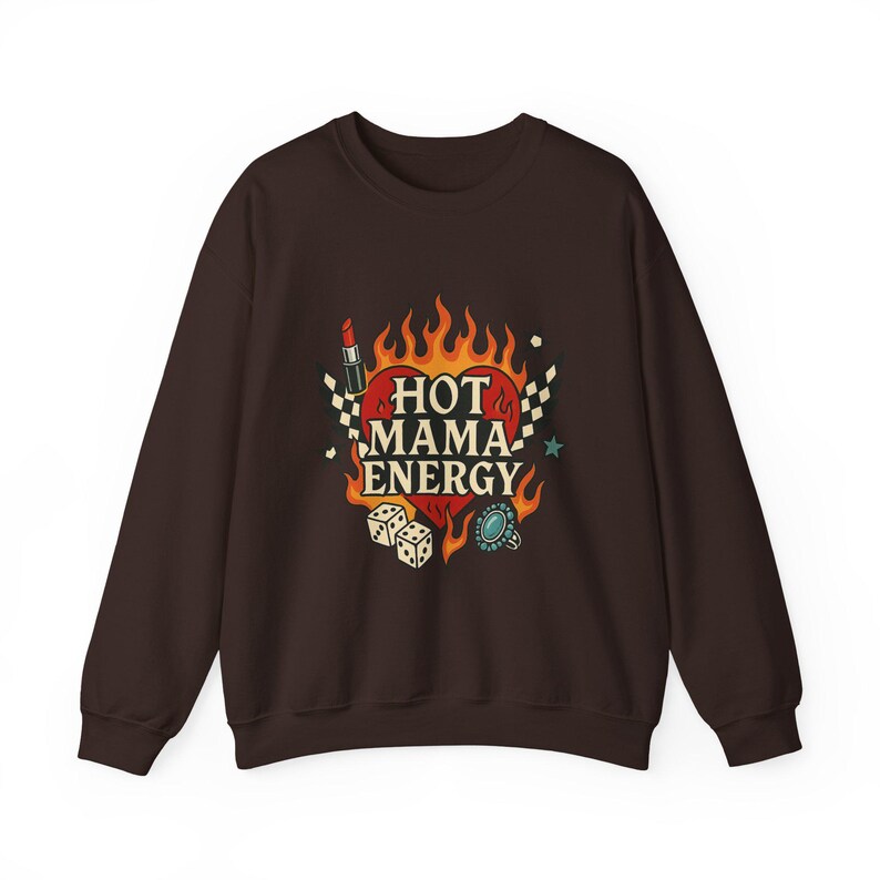 Edgy Hot Mama Energy Flaming Heart Dice PNG Graphic INSTANT Digital ...