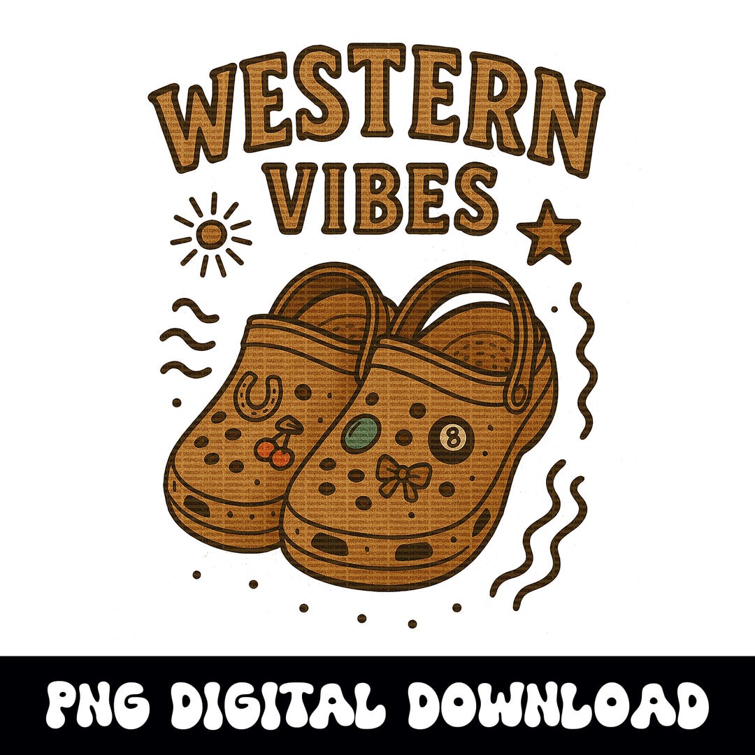 Western Vibes Cowgirl Crocs Png Graphic Digital Download for Tshirt ...