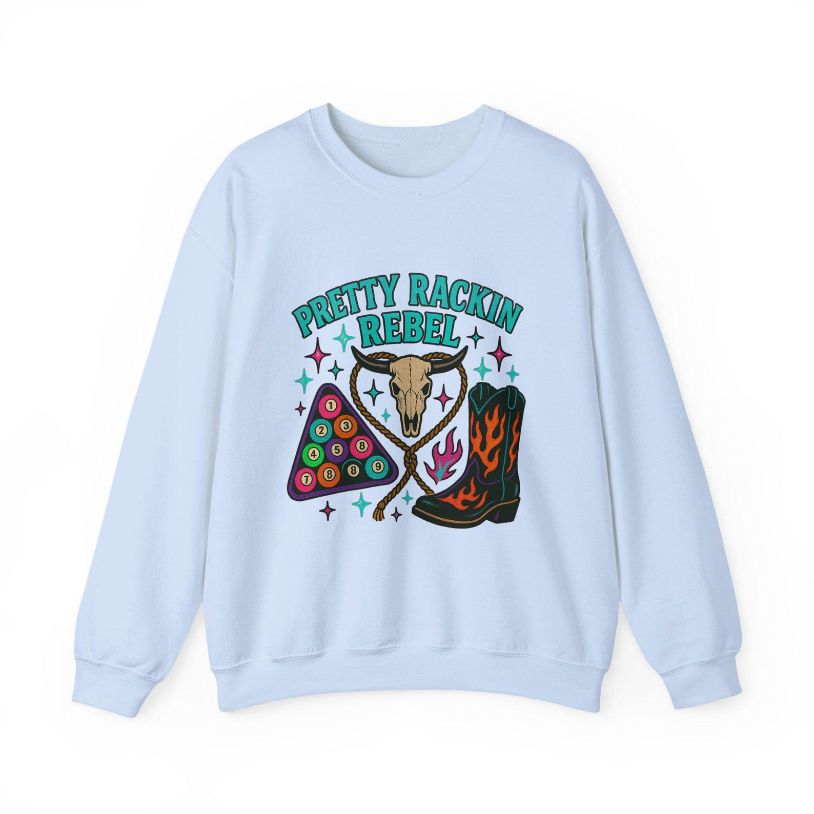 Western Bull Lasso Heart Pool Ball Rack Flaming Cowgirl Boot Pretty ...