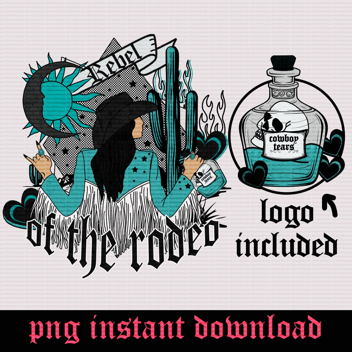 Yallternative Rebel of the Rodeo Graphic Western Cowgirl Celestial ...