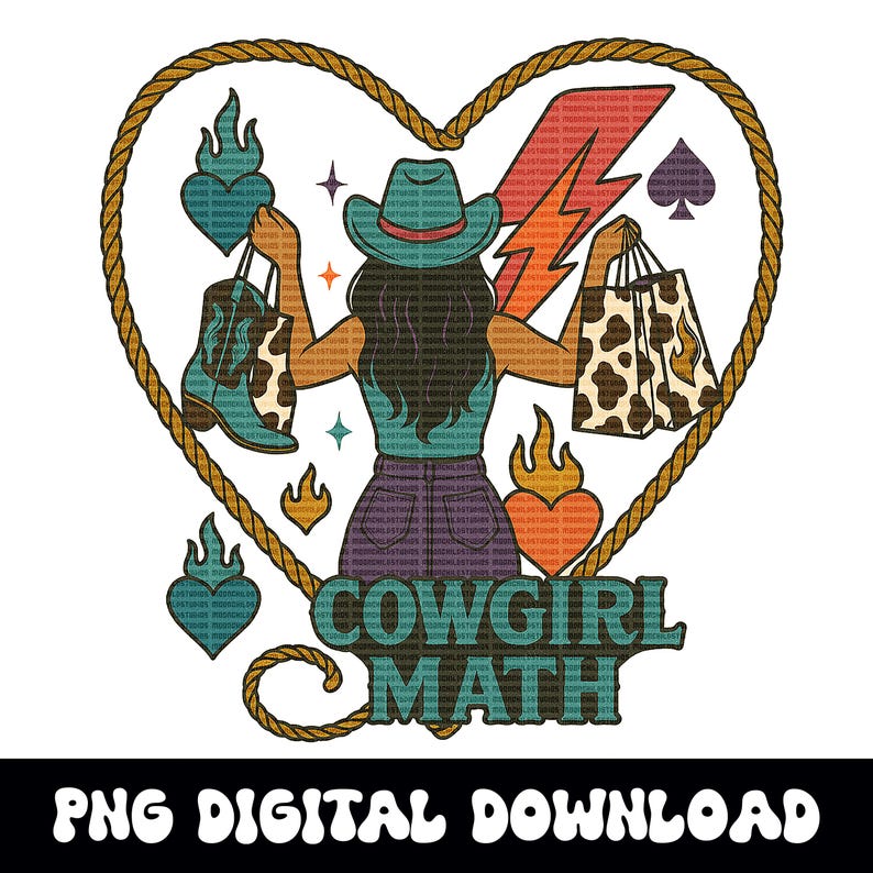 Edgy Western "cowgirl Math" Black Hair Cowgirl Spade Lightning Bolt ...