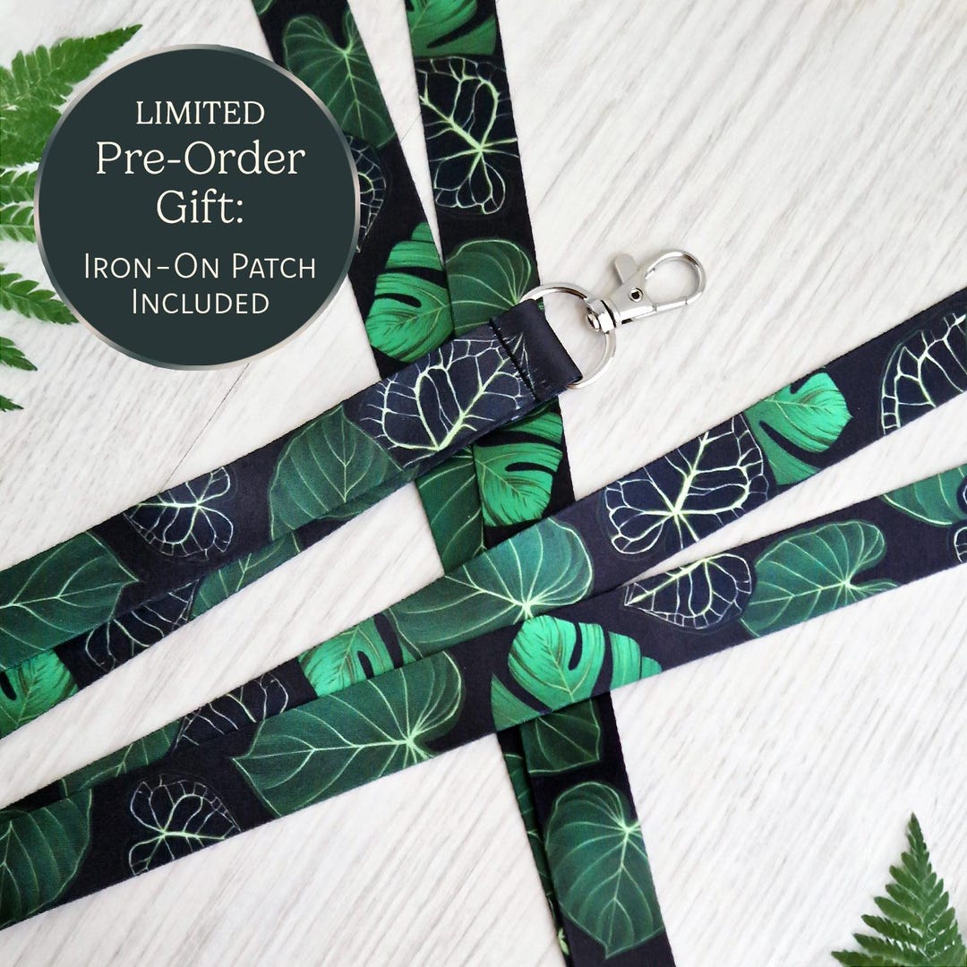 Tropical Houseplants Lanyard | Nurse Lanyard Badge Holder | Monstera ...