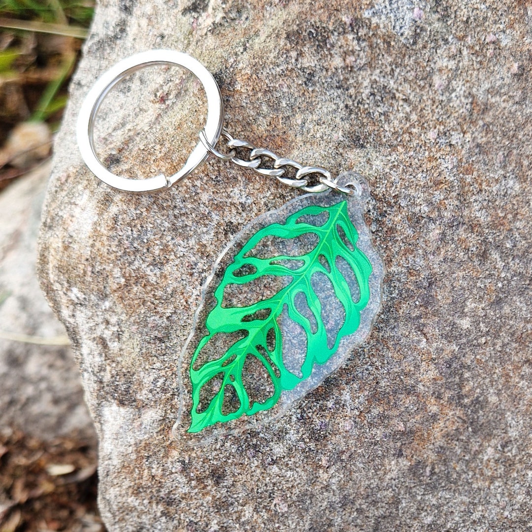 Monstera Keychain – Laser Cut Monstera Obliqua Plant Leaf | Monstera ...