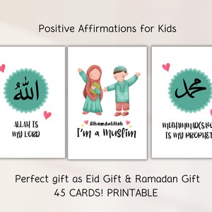 Islamic Affirmations Cards Printable Flashcards Islamic Montessori ...