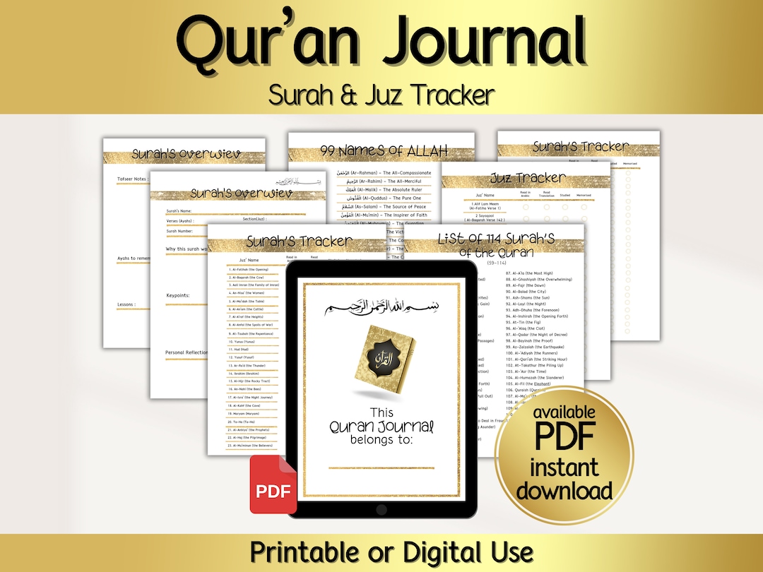 Quran Planner Islamic Journal PDF 2024, Quran Planner, Islamic Journal ...