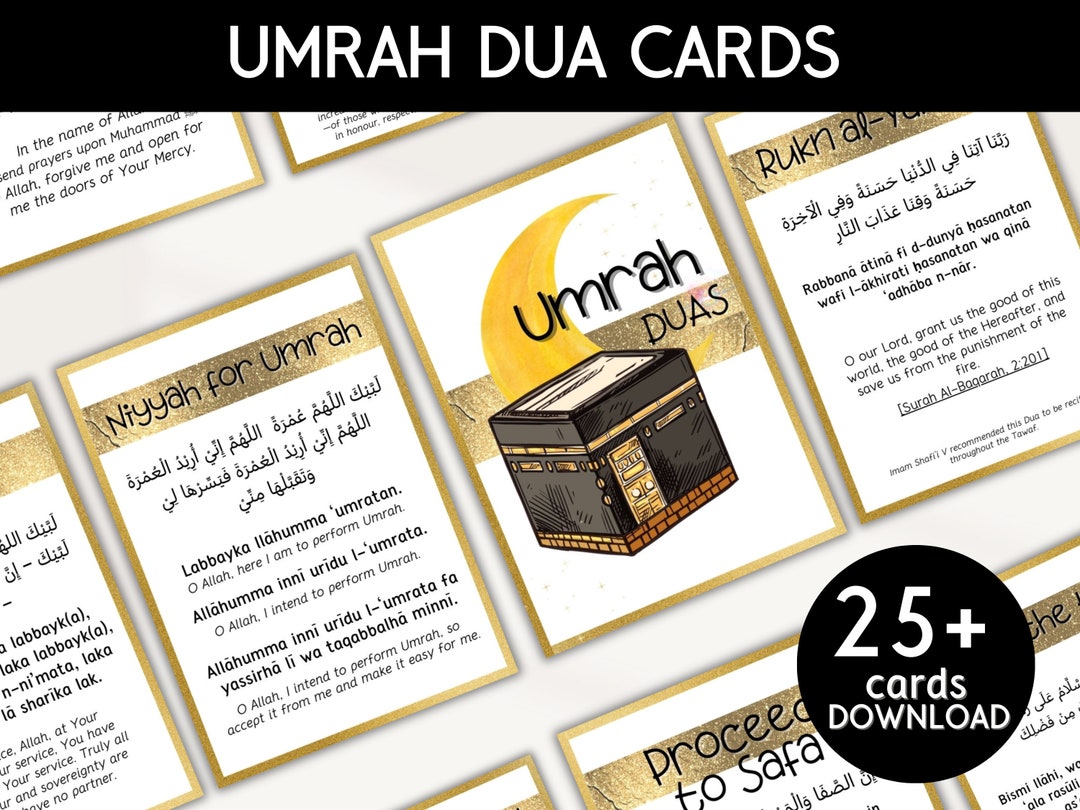 Umrah Dua Cards Printable Islamic Flashcards Islamic Dua - Etsy