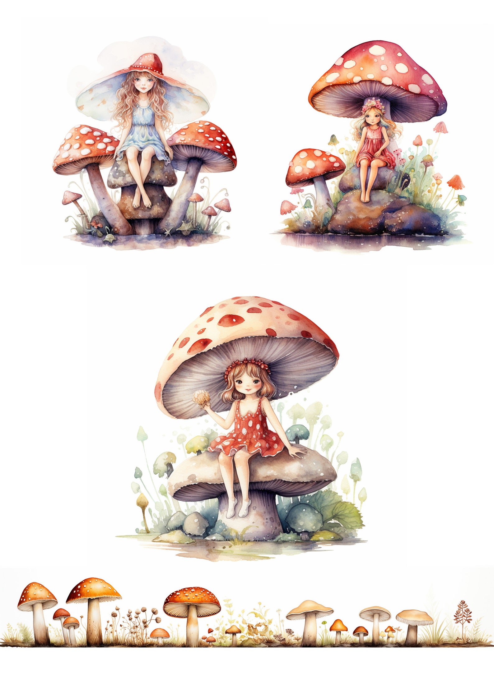 Mushrooms and Fairies, Digital Download - Etsy