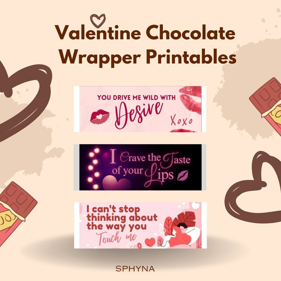 Valentines Day Chocolate Bar Wrapper Printables Instant Download ...