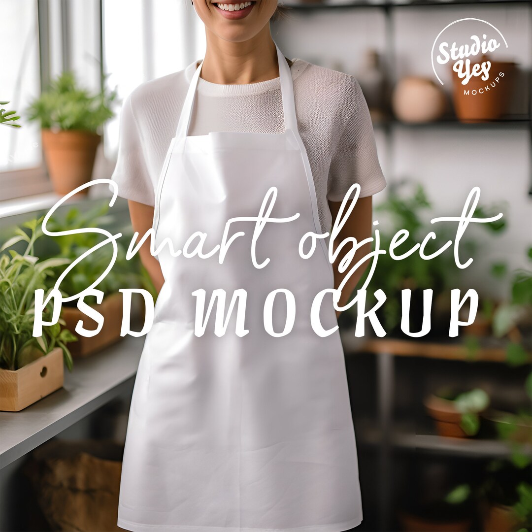 Apron Mockup, White Apron PSD Mockup,barista Apron Mockup, Gardening ...