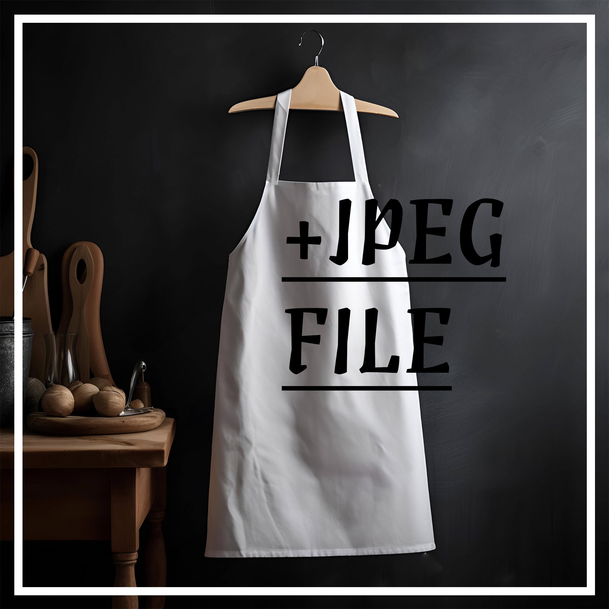 White Apron Mockup, Kitchen Apron on Hanger Mockup,barista Apron Mockup ...