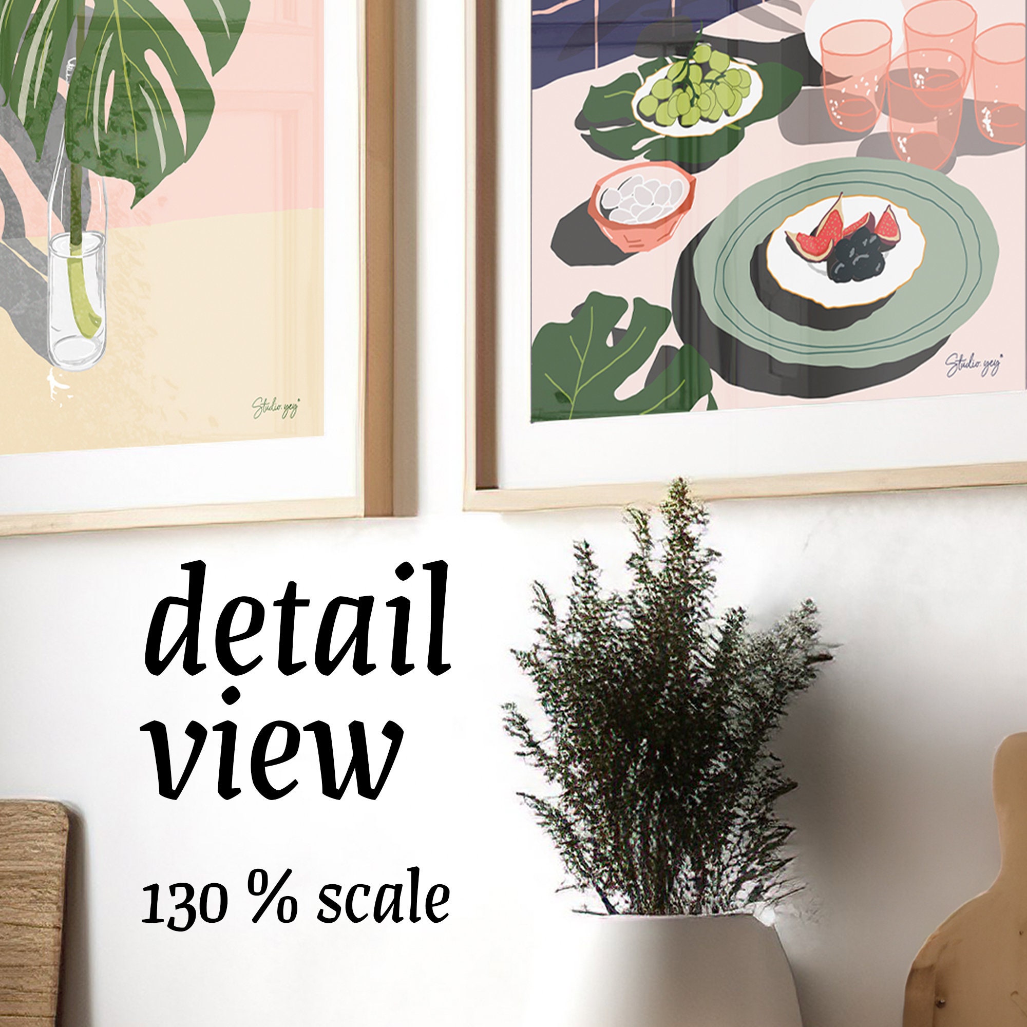 Boho Kitchen 3 Frame Mockup, PSD Wall Mockup Frame, Boho Art Print ...