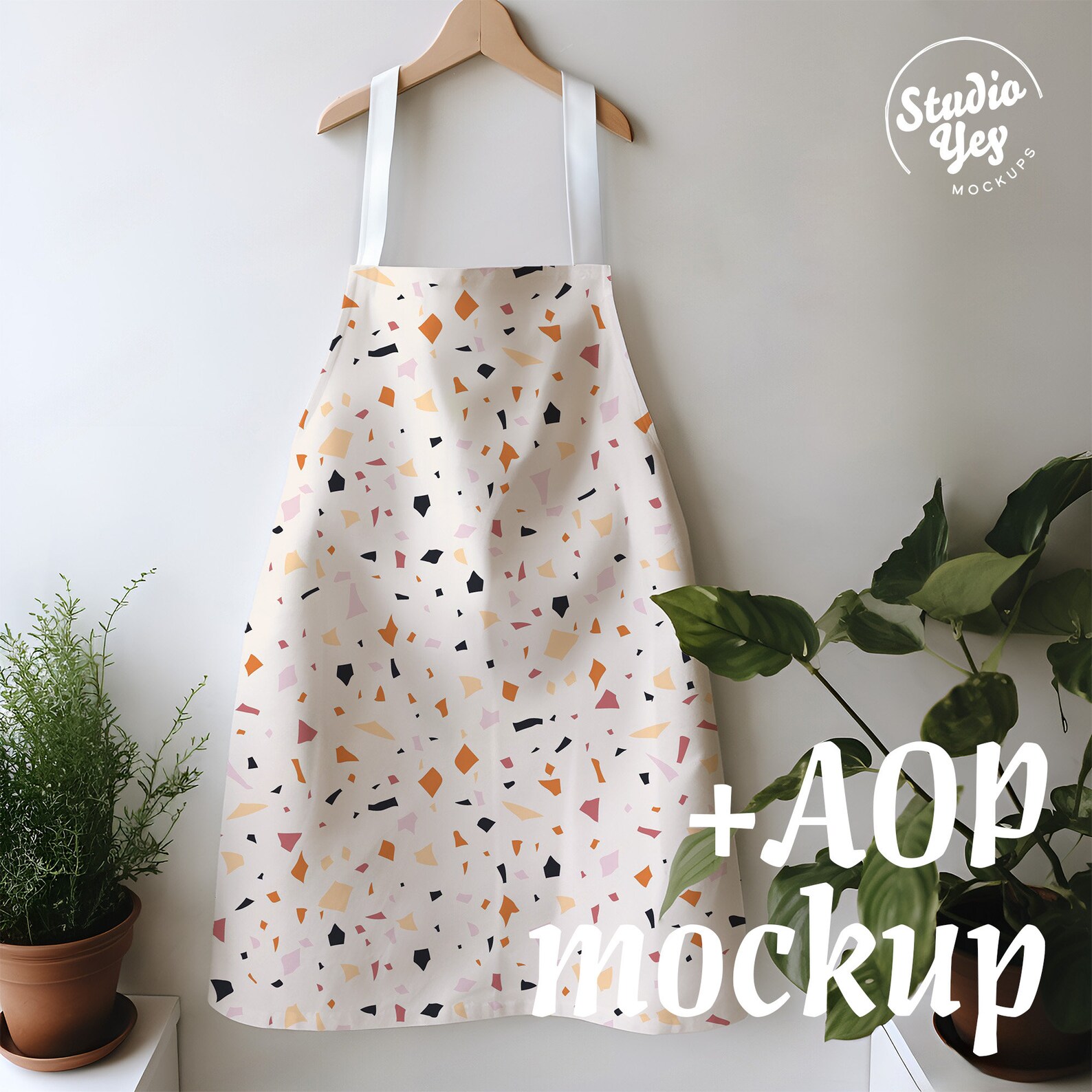 Hanging Apron/ All Over Print Mockup/ Mockup for Photoshop/ Barista ...