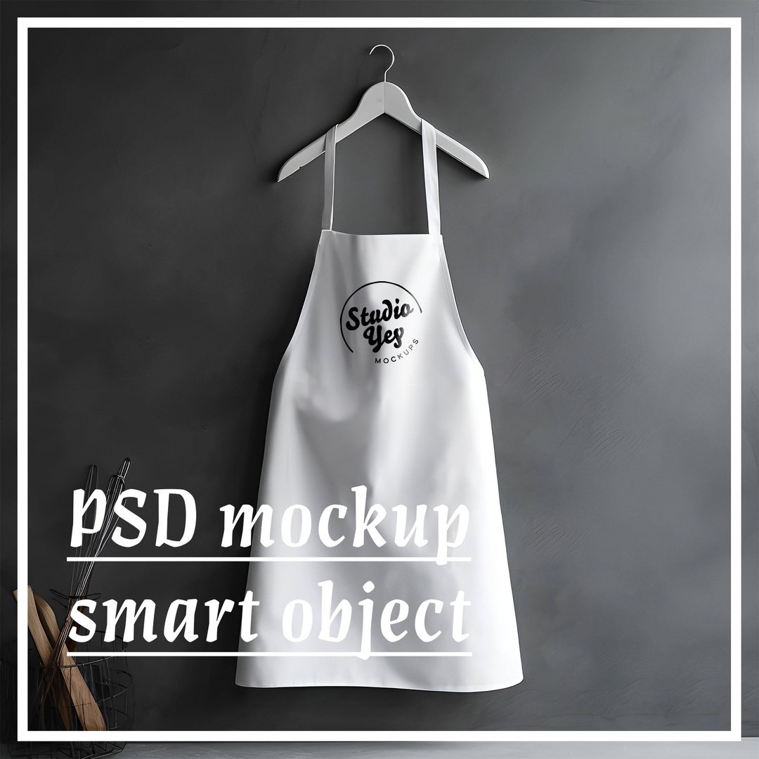 Hanger Apron Mockup, White Apron PSD Mockup,barista Apron Mockup ...