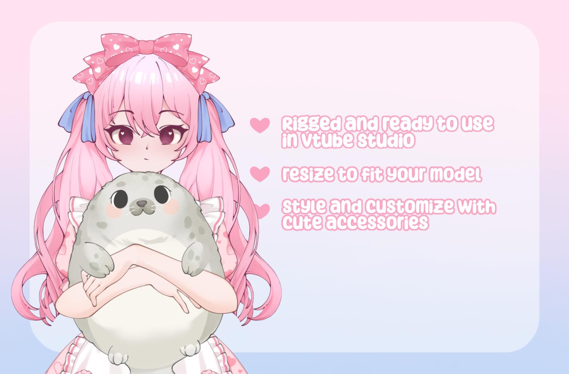 Vtuber Asset - Rigged Chonky Seal Plushie, Moc3 File, Plushie Asset for ...