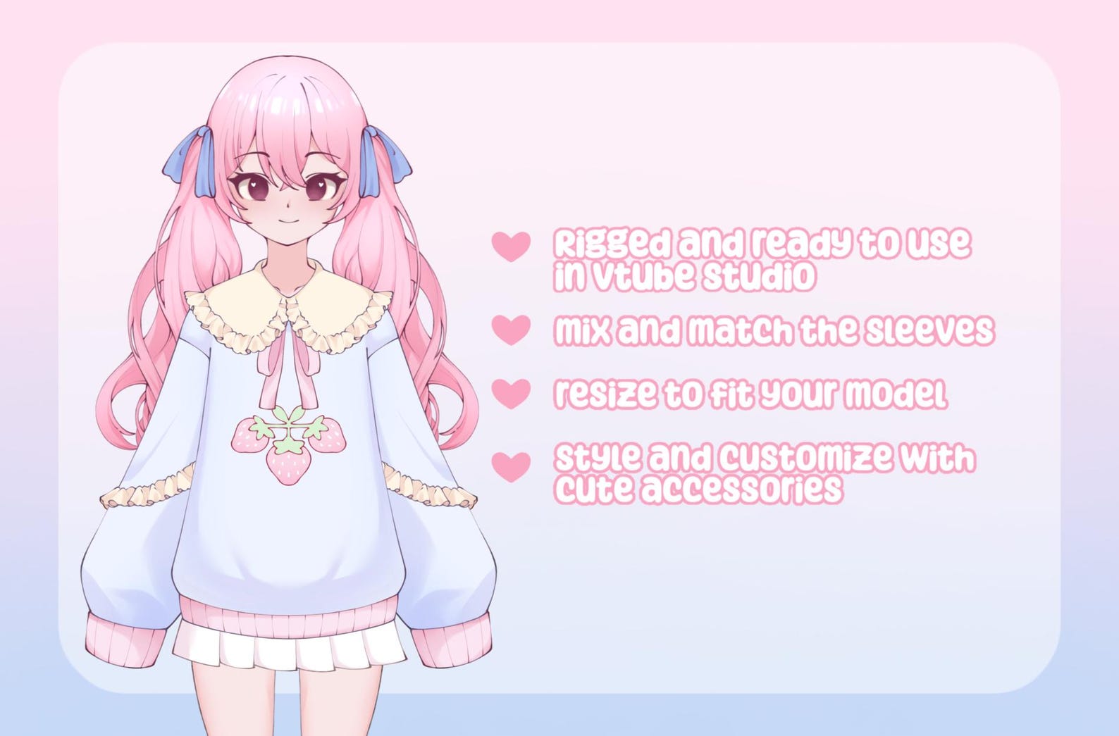 Vtuber Asset - Rigged Cozy Berry Sweater, Moc3 File, Customizable ...