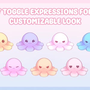 Vtuber Asset - Rigged Octopus Mood Plushie, Moc3 File, Customizable ...