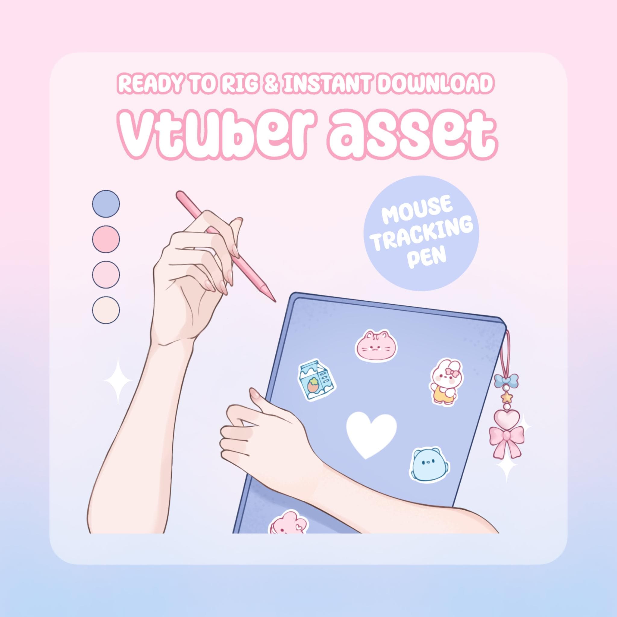 Vtuber Hand Asset - Rigged Pen and Tablet, Mouse Tracking Pen, Moc3 ...