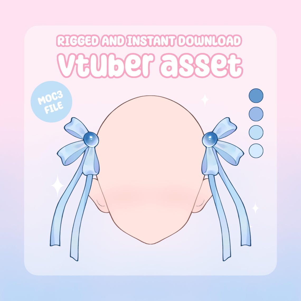 Vtuber Asset - Rigged Double Bow Accessory for Vtube Studio, Moc3 File ...