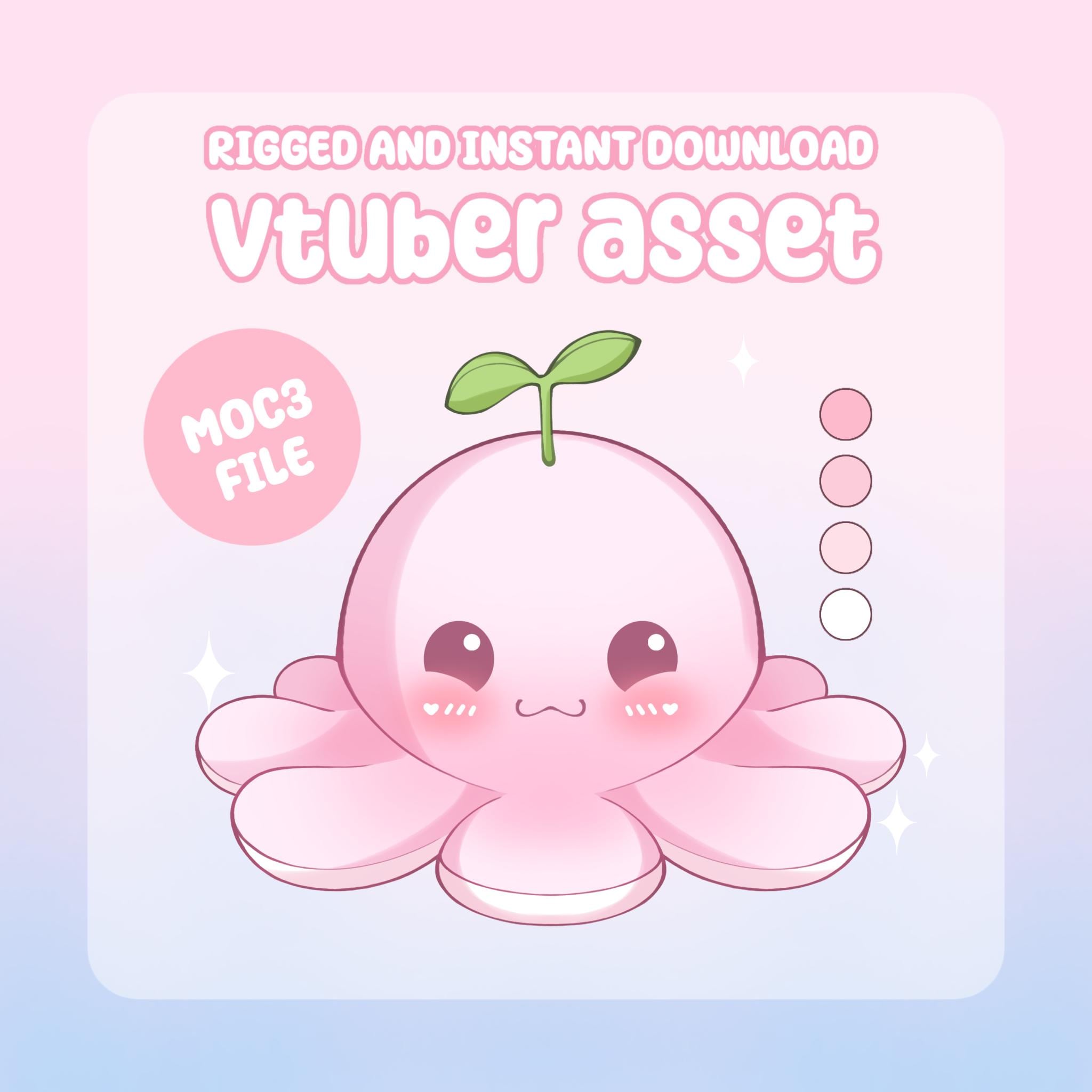 Vtuber Asset - Rigged Octopus Mood Plushie, Moc3 File, Customizable ...