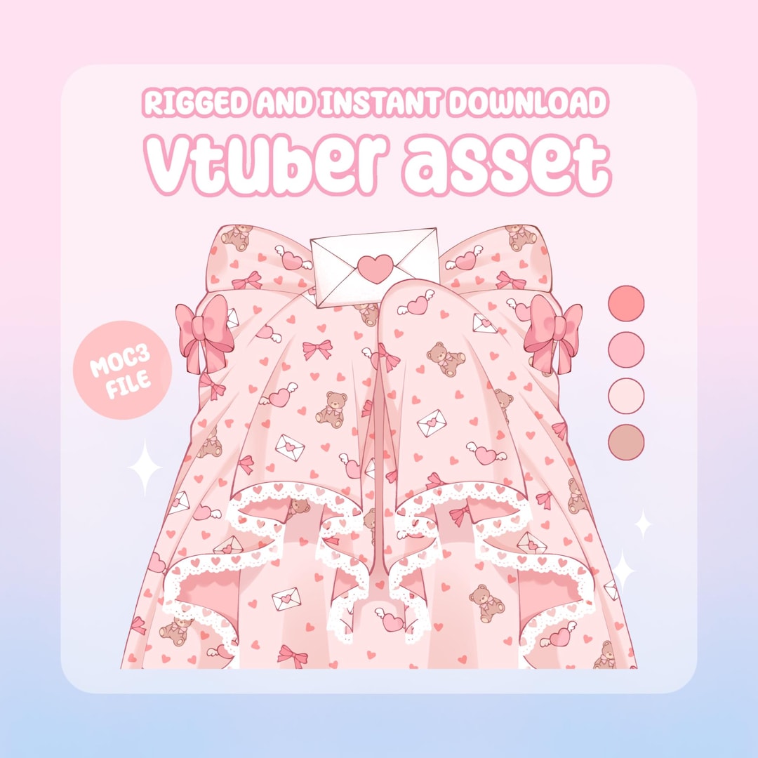 Vtuber Asset - Rigged Valentine's Blanket, Moc3 File, Holiday Outfit ...