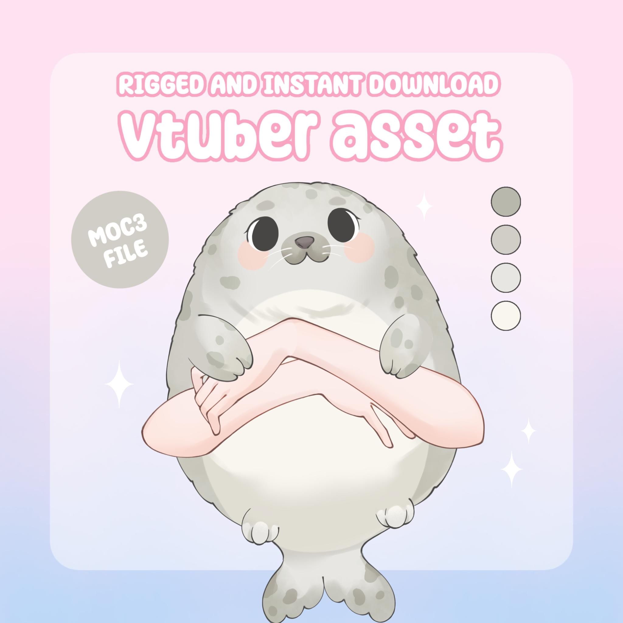 Vtuber Asset - Rigged Chonky Seal Plushie, Moc3 File, Plushie Asset for ...