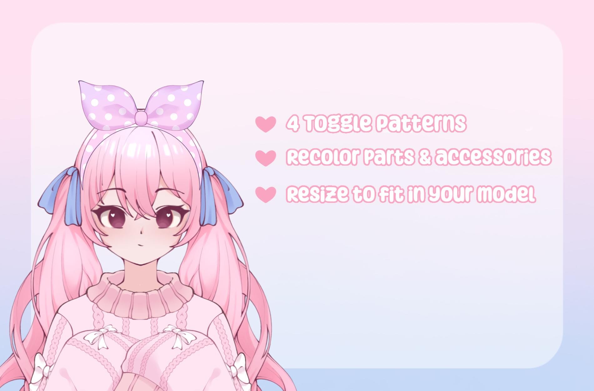 Vtuber Asset - Rigged Cute Headband Accessory for Vtube Studio, Moc3 ...