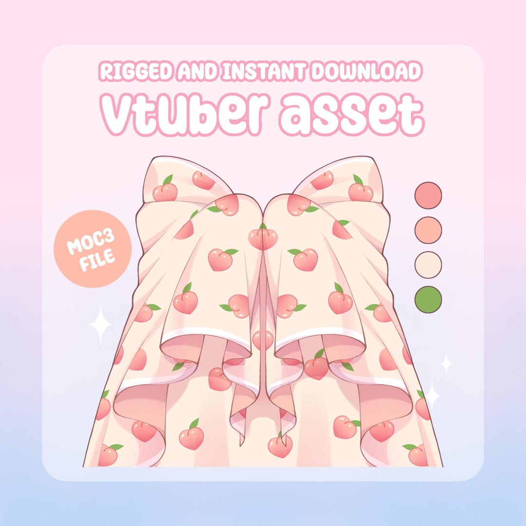 Vtuber Asset - Rigged Peaches Blanket, Moc3 File, Outfit for Vtuber ...