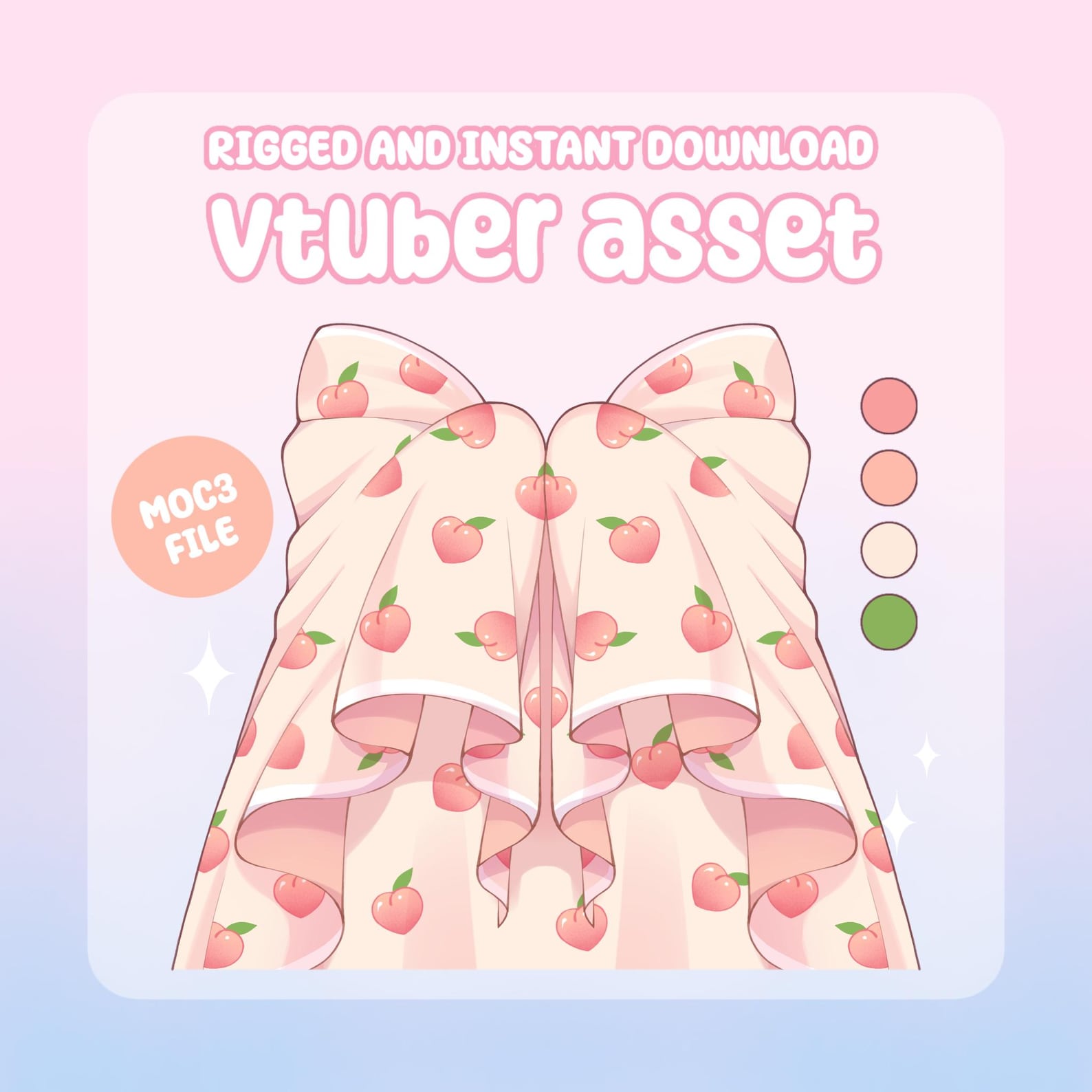 Vtuber Asset - Rigged Peaches Blanket, Moc3 File, Outfit for Vtuber ...