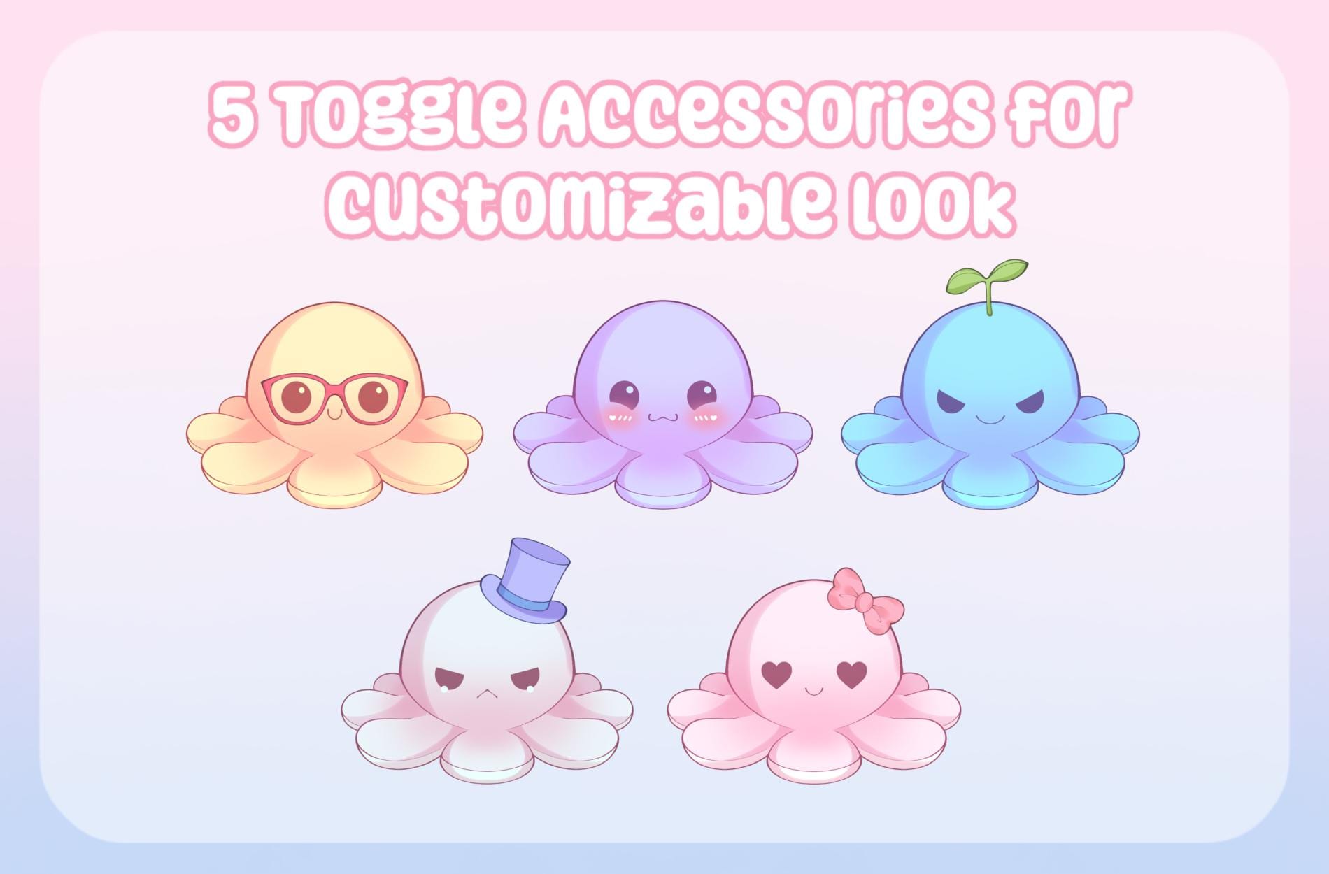Vtuber Asset - Rigged Octopus Mood Plushie, Moc3 File, Customizable ...