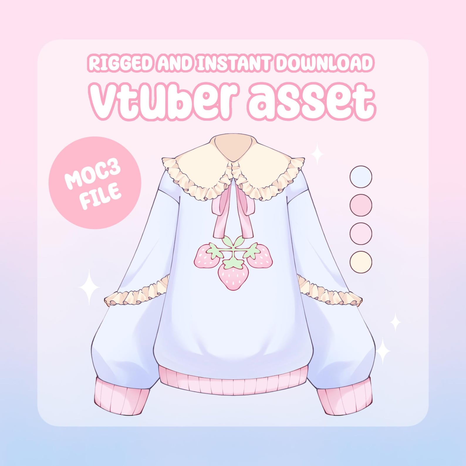Vtuber Asset - Rigged Cozy Berry Sweater, Moc3 File, Customizable ...