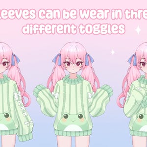 Vtuber Asset - Cozy Green Frog Sweater, Digital PSD, Customizable ...