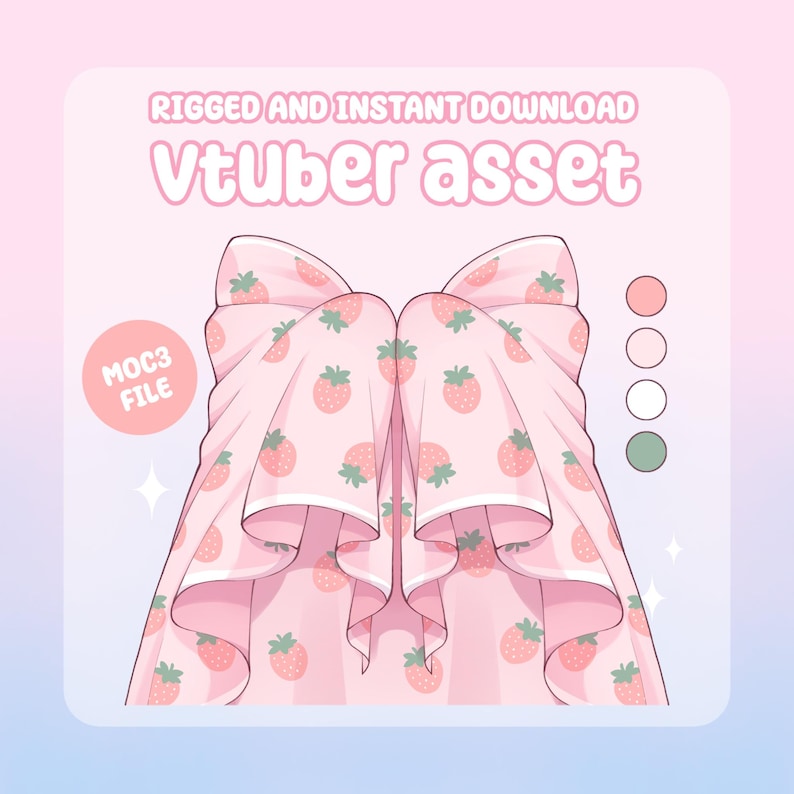 Vtuber Asset - Rigged Strawberry Blanket, Moc3 File, Outfit for Vtuber ...
