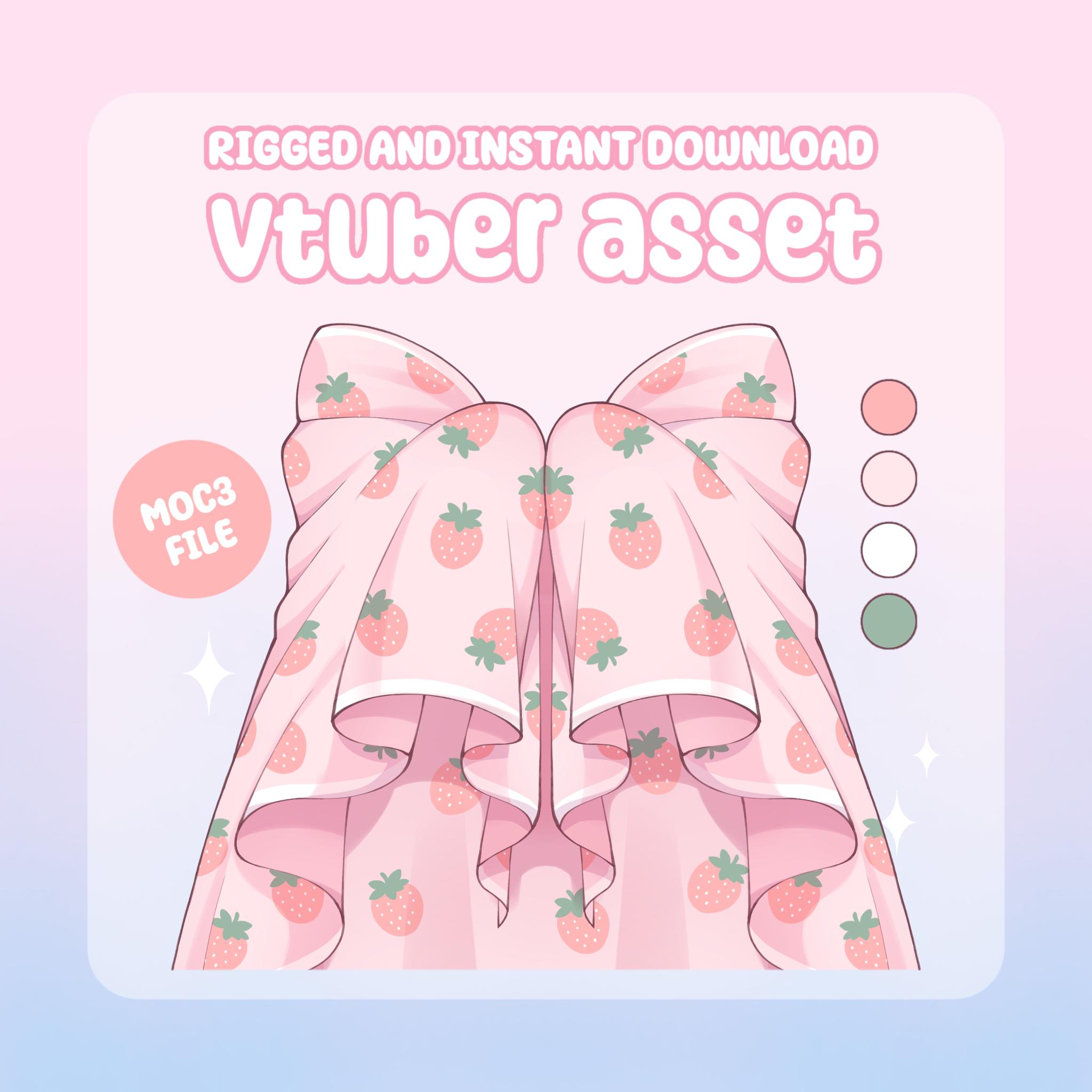 Vtuber Asset - Rigged Strawberry Blanket, Moc3 File, Outfit for Vtuber ...
