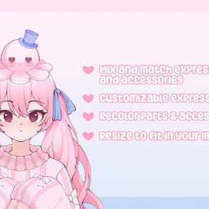 Vtuber Asset - Rigged Octopus Mood Plushie, Moc3 File, Customizable ...